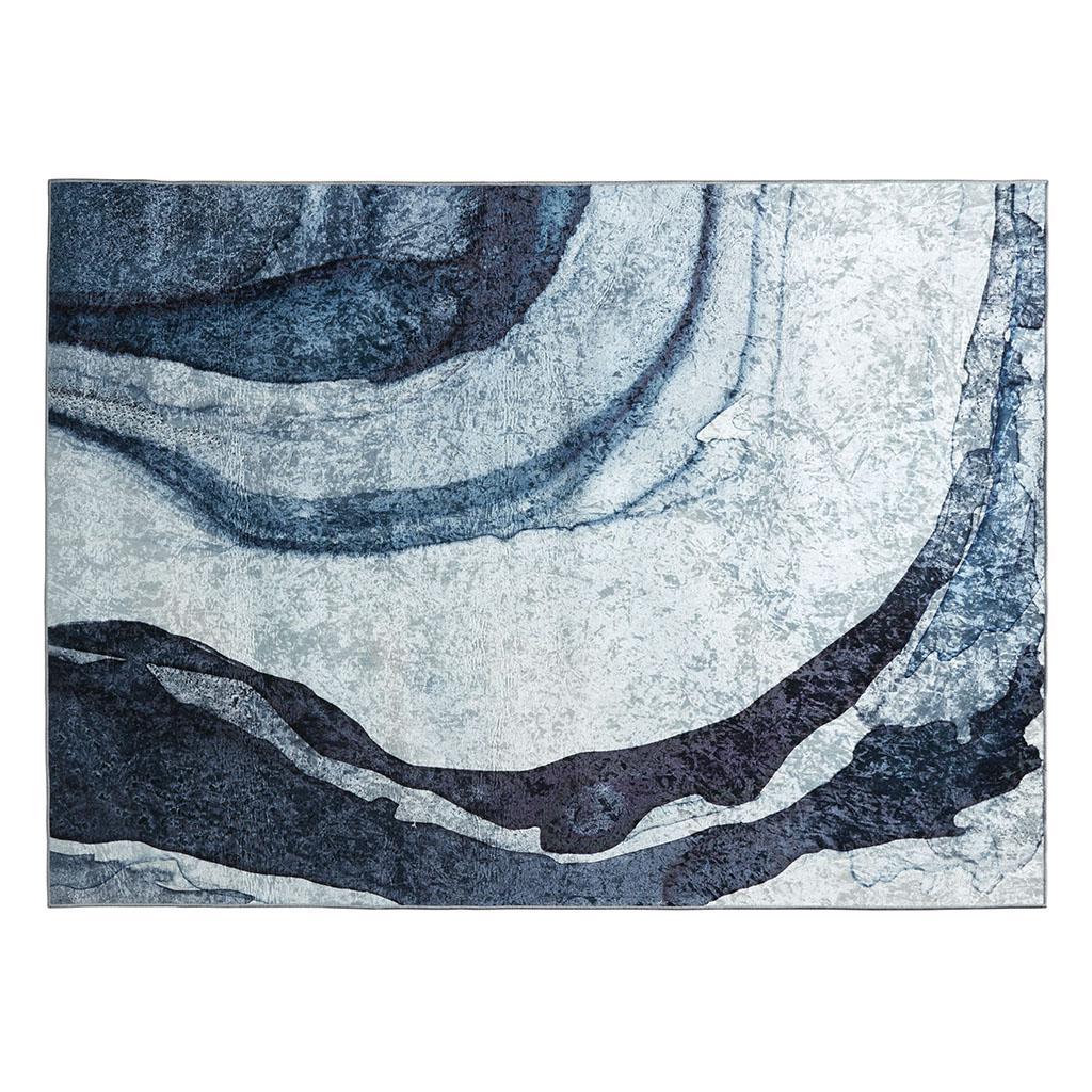 Watercolor Printed Shiny Area Rug - Brown Interiors