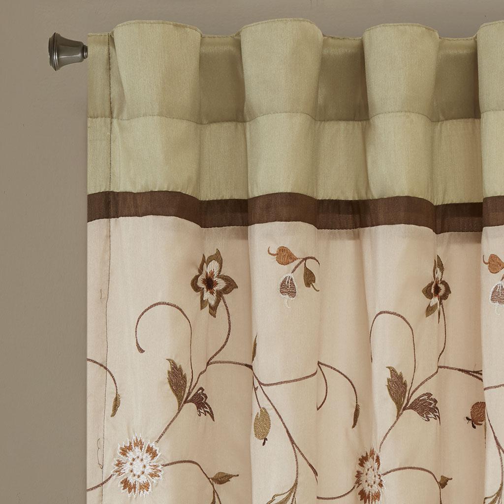 Serene Embroidered Window Panel - Brown Interiors